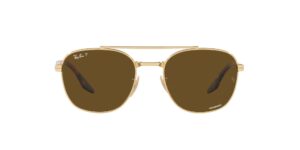 ray-ban rb3688 square sunglasses, gold/polarized brown, 52 mm