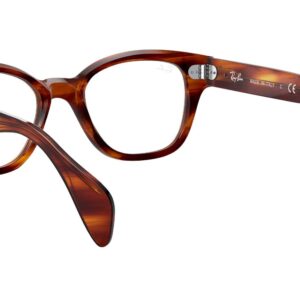 Ray-Ban RX0880 Square Prescription Eyewear Frames, Striped Havana/Demo Lens, 52 mm