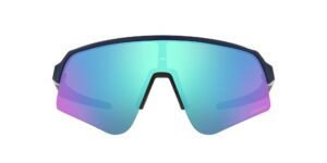 oakley men's oo9465 sutro lite sweep rectangular sunglasses, matte navy/prizm sapphire, 39 mm