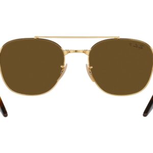 Ray-Ban RB3688 Square Sunglasses, Gold/Polarized Brown, 52 mm