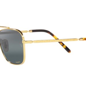 Ray-Ban RB3636 New Caravan Square Sunglasses, Legend Gold/Polarized Clear Gradient Dark Blue, 58 mm