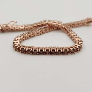 5.00 Ct Round Cut Chocolate Diamond Tennis Bracelet 14k Rose Gold Over All Size Available Brown