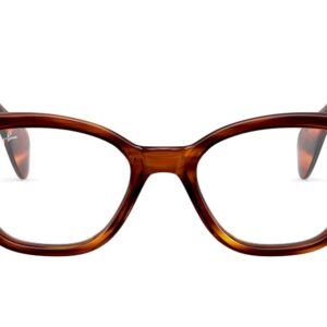 Ray-Ban RX0880 Square Prescription Eyewear Frames, Striped Havana/Demo Lens, 52 mm