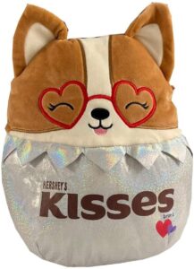 squishmallows official kellytoy valentines squad squishy soft plush toy animal (regina corgi dog (candy scented))