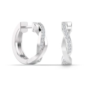 charmsy 925 sterling silver small spiral infinity twist pave cubic zirconia chunky huggie hoop earrings for men women and teen