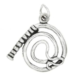 sterling silver western whip charm pendant