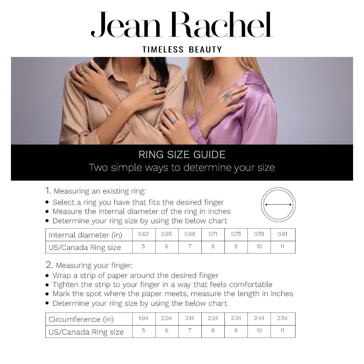 JEAN RACHEL JEWELRY 925 Sterling Silver Ring With White Round Clear Cubic Zirconia Prong Hypoallergenic Nickel and Lead-free Artisan Handcrafted Designer Collection, Made in Israel