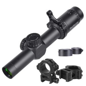 westhunter optics hd-s 1.2-6x24 compact riflescope, 30mm tube mil-dot reticle second focal plane turret reset lock tactical shooting scope | picatinny shooting kit b