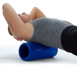 microdry deluxe fitness foam back roller for muscle relief, roller for yoga, stretching, deep tissue firm massage & trigger point release, exercise workout at home or gym, 13x5.3", blue