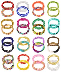 tobeny shiwe 24pcs waist bead chains for women colorful summer body chains belly beads bikini jewelry chains bead waist chains set