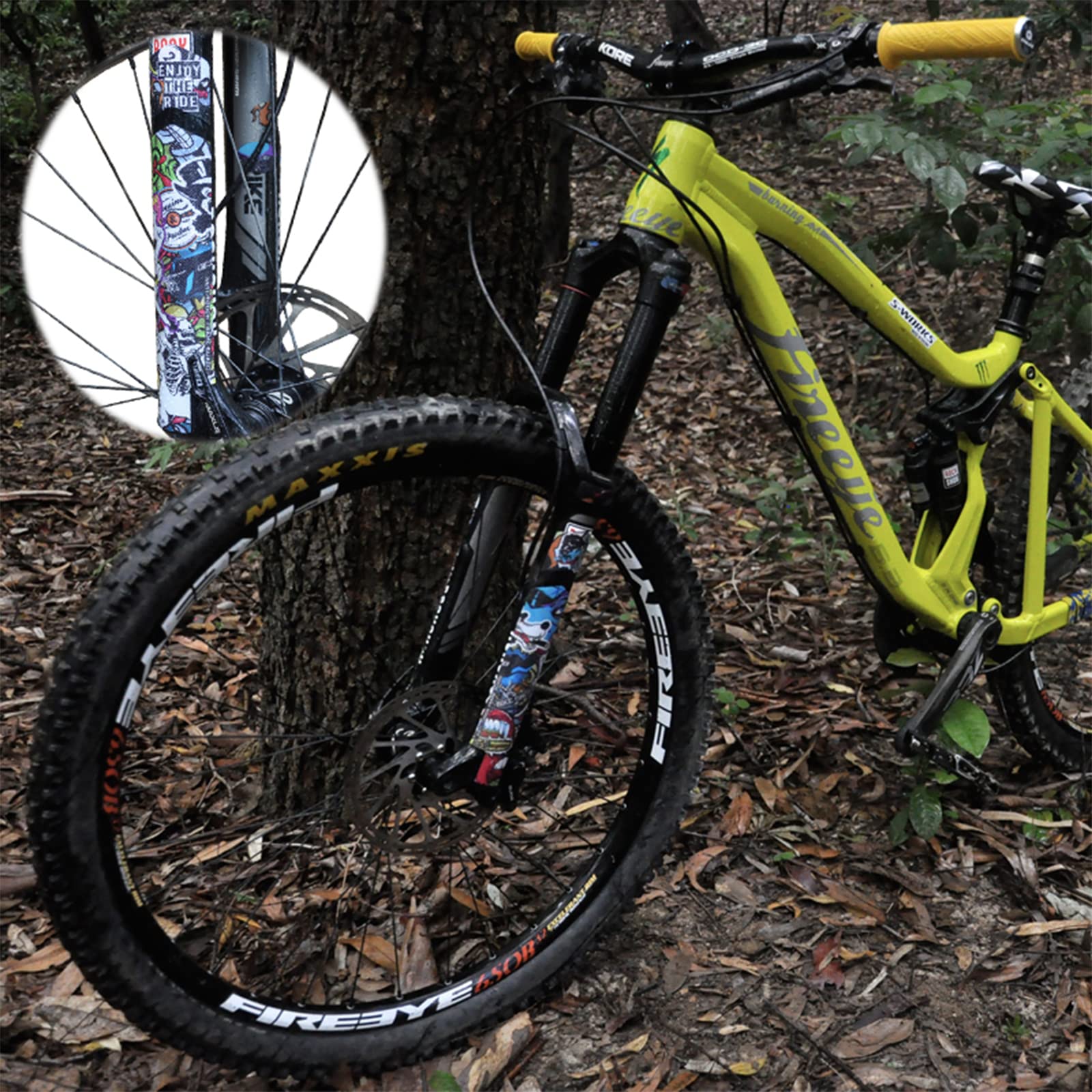 ENLEE Mountain Bike Frame Protector- Do Great at Protecting Your Bicycle Frame (Colorful/Front Fork)