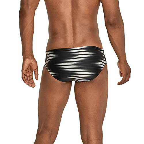 Speedo Men's Standard Swimsuit Brief ProLT Printed Team Colors, Sharp Anthracite, 26