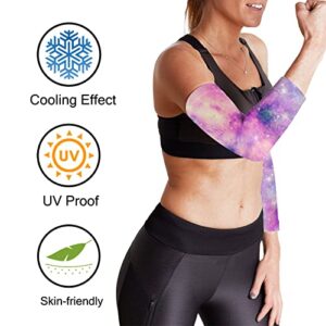 Women UV Sun Protection Arm Sleeves 1 Pair, Sun-protective Cooling Sleeves Beautiful Starry Sky, Arm Cover Shield for Men Cycling Golf Hiking Running Outdoor Sports M