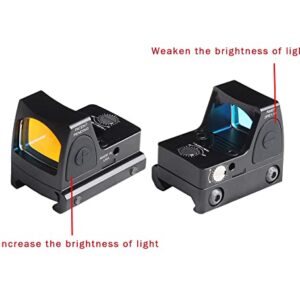 Tactical RMR Red Dot Sight, 20mm Mount Pistol Handgun Shunting Red Dot, 2 MOA Adjustable Reflex Sight Pistol Scope Without Battery