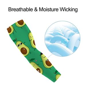 Women UV Sun Protection Arm Sleeves 1 Pair, Sun-protective Cooling Sleeves Different Cute Avocados, Arm Cover Shield for Men Cycling Golf Hiking Running Outdoor Sports 2XL