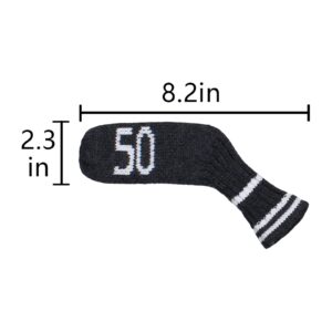 Scott Edward Knitted Wedge Golf Iron Headcovers 7 PCS Club Protector 48,50,52,54,56,58,60 Degree (Dark Gray)