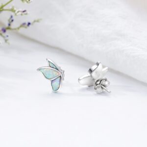 SHUSUKUE Sterling Silver Butterfly Wings Earrings Opal Stud Earrings Hypoallergenic Earrings Jewelry Gifts for Women