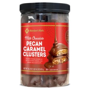 member's mark milk chocolate pecan caramel clusters, 30.2 ounce, 1.88 pound (pack of 1)