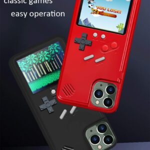 KJArrow Handheld Game Console Case for iPhone 12, Retro Gameboy Case for iPhone 12, Video Gaming Case with Color Display and 36 Small Games, Playable Game Case for iPhone 12 Black