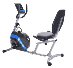 stamina premier recumbent exercise bike bluetooth connected smart bike w/smart workout app, no subscription required - stationary bike for home w/large, adjustable, comfortable seat