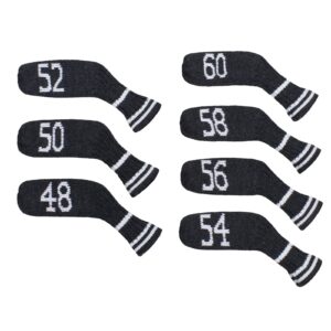 scott edward knitted wedge golf iron headcovers 7 pcs club protector 48,50,52,54,56,58,60 degree (dark gray)