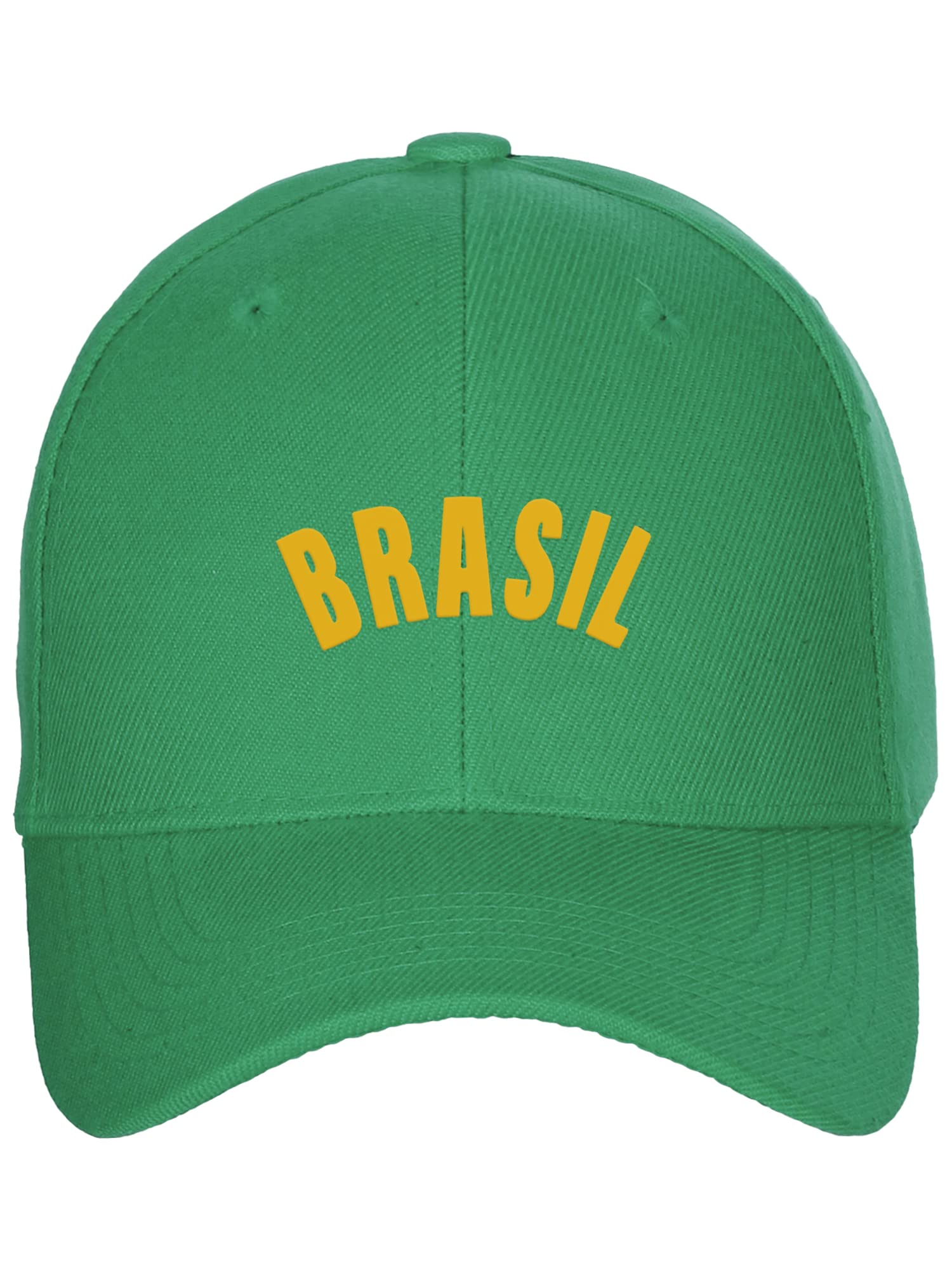 Daxton International World Countries Baseball Hat Cap Arch Letters, Brasil Kelly Gold