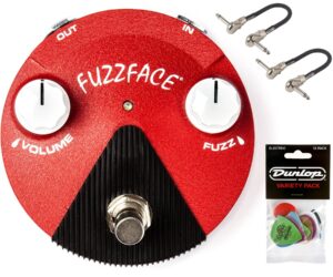 briskdrop dunlop ffm6 band of gypsys fuzz face mini bundle with 2 mxr patch cables & dunlop pick pack, ffm6patchbundle