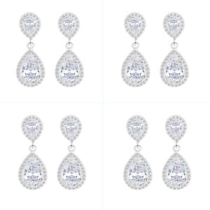 zhuwe i can't say i do without you | 1 4 6 8 sets bridesmaid jewelry sets for women 14k gold or rose gold plated teardrop dangle earring for wedding gifts