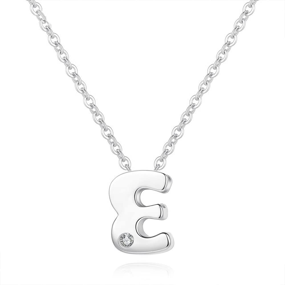 Yafeeso Natural Diamond Initial Necklace for Women, Sterling Silver Initial Letter Pendant Necklace Personalized Letter A-Z Necklace Jewelry Gifts for Wife, Mom,