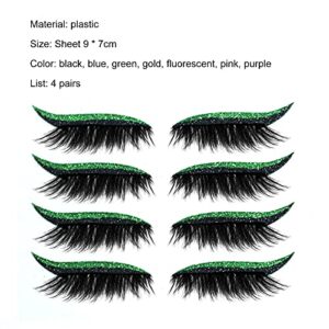 shlutesoy 4 Pair Eyeshade Paste Attractive Recycled Plastic Easy to Install Eyelid Maquillage Paste for Black