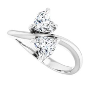 2 CT Heart Colorless Moissanite Engagement Ring, Wedding/Bridal Ring Set, Eternity Sterling Silver Solid Diamond Solitaire 4-Prong Anniversary Promise Gift for Her OR As You Want (11)