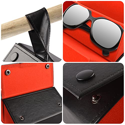 SZYMWS Sunglasses Case Organizer 5 Slot Travel Glasses Case Multiple Sunglasses Holder Organizer Eyeglasses Storage Box (Black+Red)