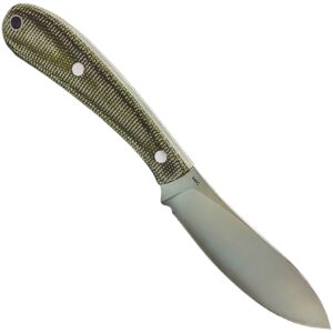 Lord & Field Tallulah Fixed Blade Survival Knife 440C Stainless Steel 3.74in Blade Modified Drop Point - Micarta Scales Handle - Scout Carry Leather Sheath - Hunting Skinning Knife