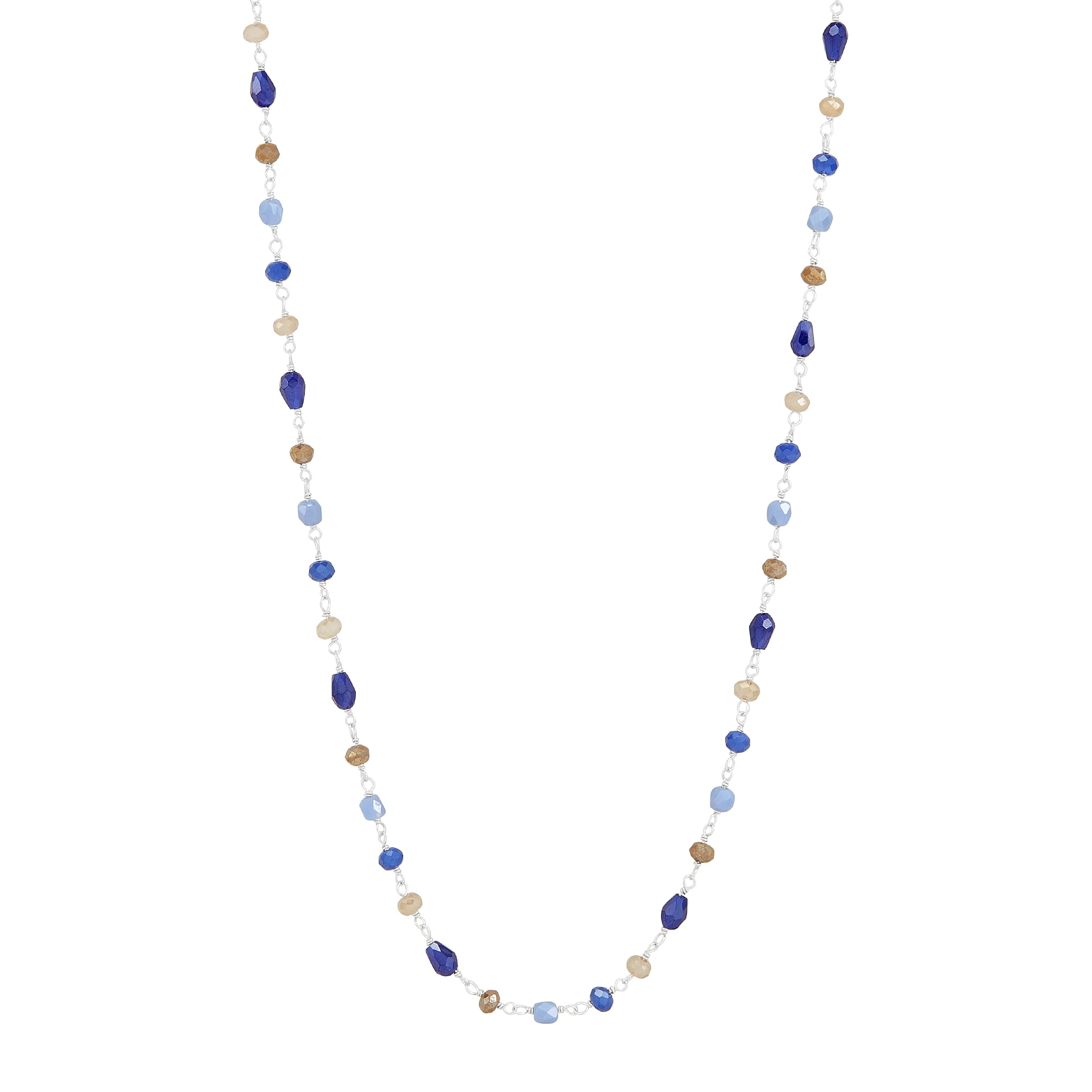 Silpada 'Blue Skies' Glass Bead Necklace in Sterling Silver, 16" + 2"