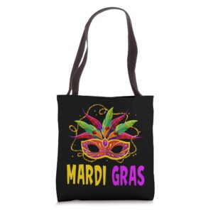 mardi gras carnival colorful mask mardi gras tote bag