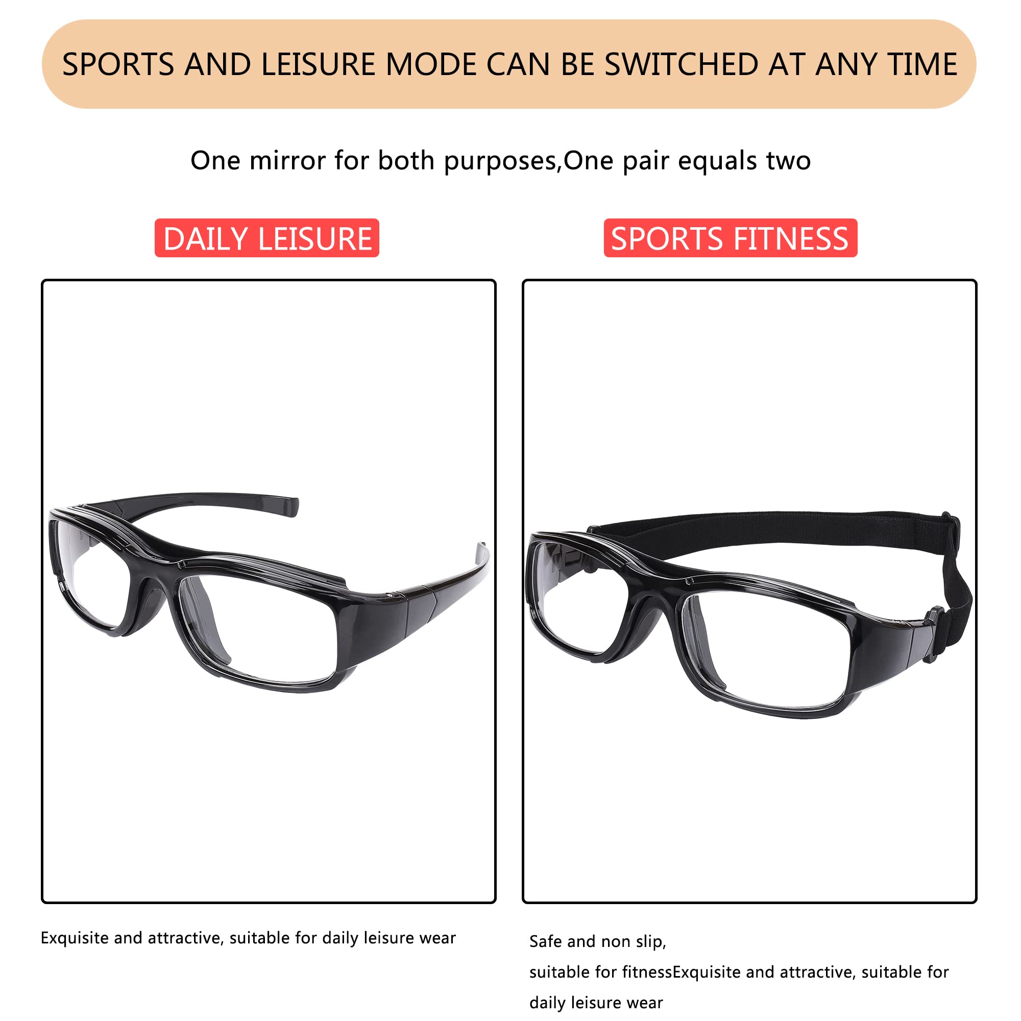 SooGree Sport Goggles Glasses Squash & Racquetball Goggles Basketball Glasses Adjustable Strap Resistant Impact