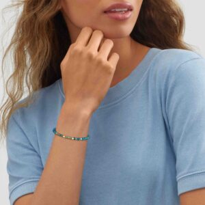 Silpada 'Blue Tide' Apatite and Jade Bracelet in 14K Yellow Gold-Plated Sterling Silver, 7.5"