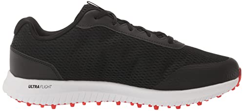 Skechers Men's Max Fairway 3 Arch Fit Spikeless Golf Shoe Sneaker, Black/Red, 11 Wide