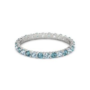 carillon aquamarine with london blue topaz round 2.50 mm 925 sterling silver women stacking ring (sterling silver, 8)