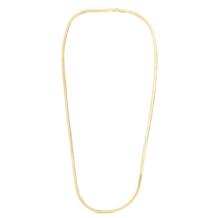 The Diamond Deal 10k SOLID Yellow Gold 2.8mm Herringbone Chain Necklace or Bracelet for Pendants and Charms with Lobster-Claw Clasp (7", 16", 18", 20 inch)