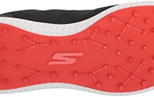 Skechers Men's Max Fairway 3 Arch Fit Spikeless Golf Shoe Sneaker, Black/Red, 11 Wide