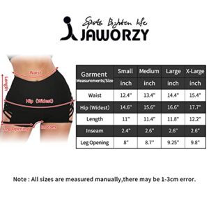 Jaworzy Women's Workout Booty Leggings Shorts, High Waisted Tummy Control Yoga Shorts, Sexy Butt Lifting Pole Dancing Shorts (Medium, Black)