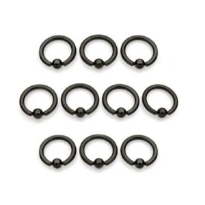 8mm 10 pcs 16g 16 ga black titanium anodized captive bead ring lip earring tragus