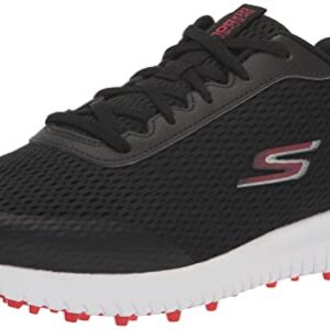 Skechers Men's Max Fairway 3 Arch Fit Spikeless Golf Shoe Sneaker, Black/Red, 11 Wide