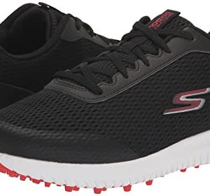 Skechers Men's Max Fairway 3 Arch Fit Spikeless Golf Shoe Sneaker, Black/Red, 11 Wide