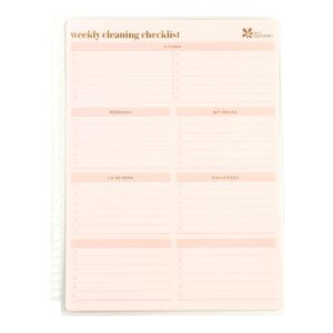 cleaning snap-in dashboard. wet erase and double sided layout. gold metallic accents. 7" x 9". fits all erin condren notebooks and planners 7" x 9" or larger.