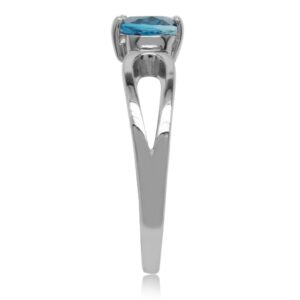 Silvershake 1.31ct. Genuine Oval Shape London Blue Topaz 925 Sterling Silver Solitaire Ring Size 11