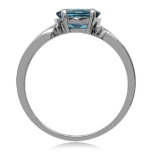 Silvershake 1.31ct. Genuine Oval Shape London Blue Topaz 925 Sterling Silver Solitaire Ring Size 11