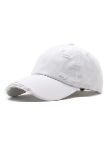 unisex vintage washed baseball-cap twill adjustable dad hat womens cotton low profile baseball cap unconstructed white style one size