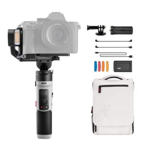 zhiyun crane m2 s combo 3-axis gimbal stabilizer for light mirrorless camera,action camera,smartphone,for sony a6000,a6300,a6500, rx100m,gopro hero 10/9/7,iphone 13 pro max mini, w/adapter for gopro